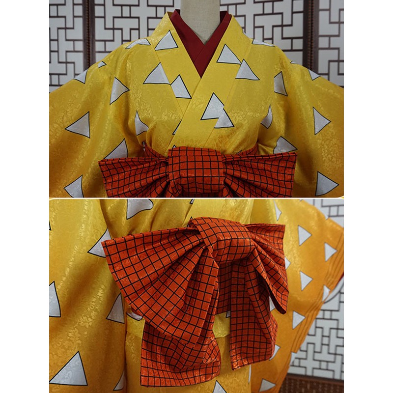 Demon Slayer Kimetsu No Yaiba Agatsuma Zenitsu Zenko Kimono Set ...